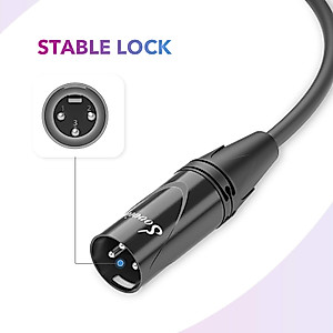 Sovvid Male XLR to 1/4 (6.35mm) TRS Jack Balanced Microphone Cable 6FT, TRS to XLR Male Cable Mic Cord for Dynamic Microphone