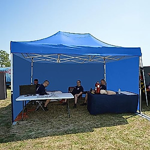 ShiningShow Commercial Canopy Tent Pop Up with 3 Sidewalls, 1 Roller Bag, 4 Ropes & 8 Stakes for Supplier Showcases, Trade Shows, Art Fairs(10x15,White)