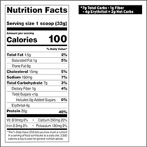 Quest Nutrition Cookies & Cream Protein Powder; 20g Protein; 1g Sugar; Low Carb; Gluten Free; 1.6 Pound; 22 Servings