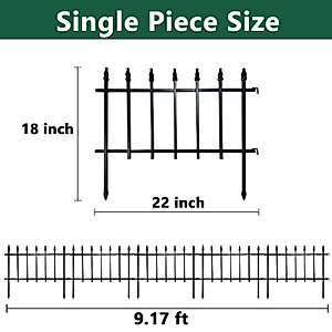 ARIFARO Decorative Metal Garden Fence 18" high x 22" Wide 5 Pack, Animal Barrier for Dog Pet, Border Garden Fencing for Outdoor Patio Lawn Yard Flower Bed