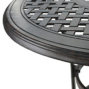 Christopher Knight Home Alfresco Outdoor 37" Cast Aluminum Round Bar Table, Bronze