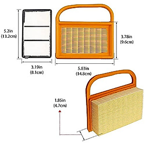 Fullas 5 Packs Air Filter + Pre Filter Compatiable with Stihl TS410 TS420 Lawn Mower Replace TS480i 4238-140-1800 4238 140 4401 Concrete Cutoff Saw Replace 4238 141 0300 42381410300B