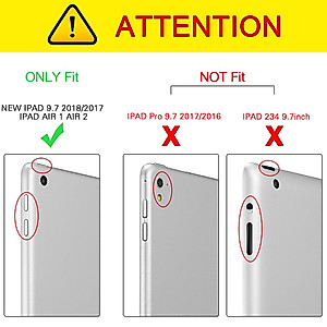 CAM-ULATA for iPad 9.7 Case Kids 2018/2017 Folio Stand Lightweight Kids Friendly for iPad Air 1 iPad Air 2 Protective Cover Handle Shockproof iPad Apple case 5th Generation 6th Generation Orange