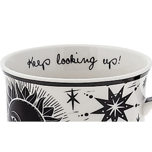 Karma Gifts 16 oz Black and White Boho Mug Celestial - Cute Coffee and Tea Mug - Ceramic Coffee Mugs for Women and Men