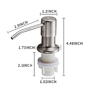 Kitchen Sink soap Dispenser, Detergent Separator kit Brontosaurus, 45-inch Tube Directly Connected to The soap Bottle, no Need to Refill (Brushed Nickel)