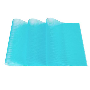 Con-Tact Brand Refrigerator Shelf and Bin Liner, Embossed Durable Washable Non-Adhesive Water and Oil Proof Reusable BPA Free Fridge Mat, 17.6" x 11.3", Teal, 3 Pack