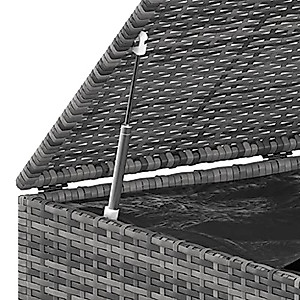 GOLINPEILO Outdoor Patio Garden Storage Box Large Deck Box PE Rattan Patio Storage Box Garden Storage Chest Container Storage Organizer Cabinet for Lawn Backyard,76.4" x 39.4" x 40.6" Gray