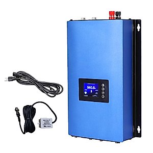 1000W Battery Backup MPPT Solar Grid Tie Inverter with Limiter Sensor and Work Time Controller Function DC22-65V AC110V/220V Auto (DC22-65V, Without WiFi)