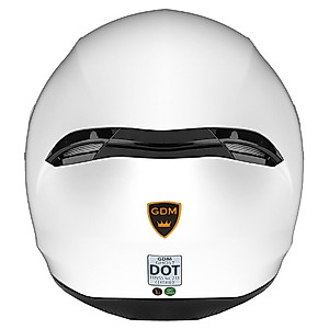 GDM Ghost Full Face Motorcycle Helmet with Clear and Gold Shields (Pearl White, Medium)