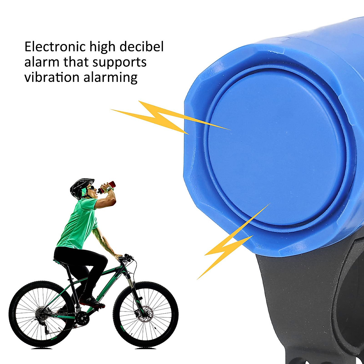 Wobythan Electronic Bike Siren Bell, Bike Alarm Horns Adjustable Waterproof Loud Bicycle Handlebar Alarm Speaker Security Surveillance Ring Bell