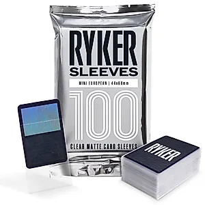 Ryker Sleeves Mini European Board Game Sleeves Protectors (100 Qty, Clear, 44x68 mm)