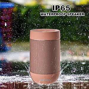 comiso X26M Portable Bluetooth Speaker,Waterproof Speaker IP65,5.3 Bluetooth,360 HD Sound,TWS Stereo Pairing,Built in Mic, Support TF/SD Card-Pink
