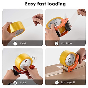 PROSUN Fast Reload 2 Inch Tape Gun Dispenser Packing Packaging Sealing Cutter Orange