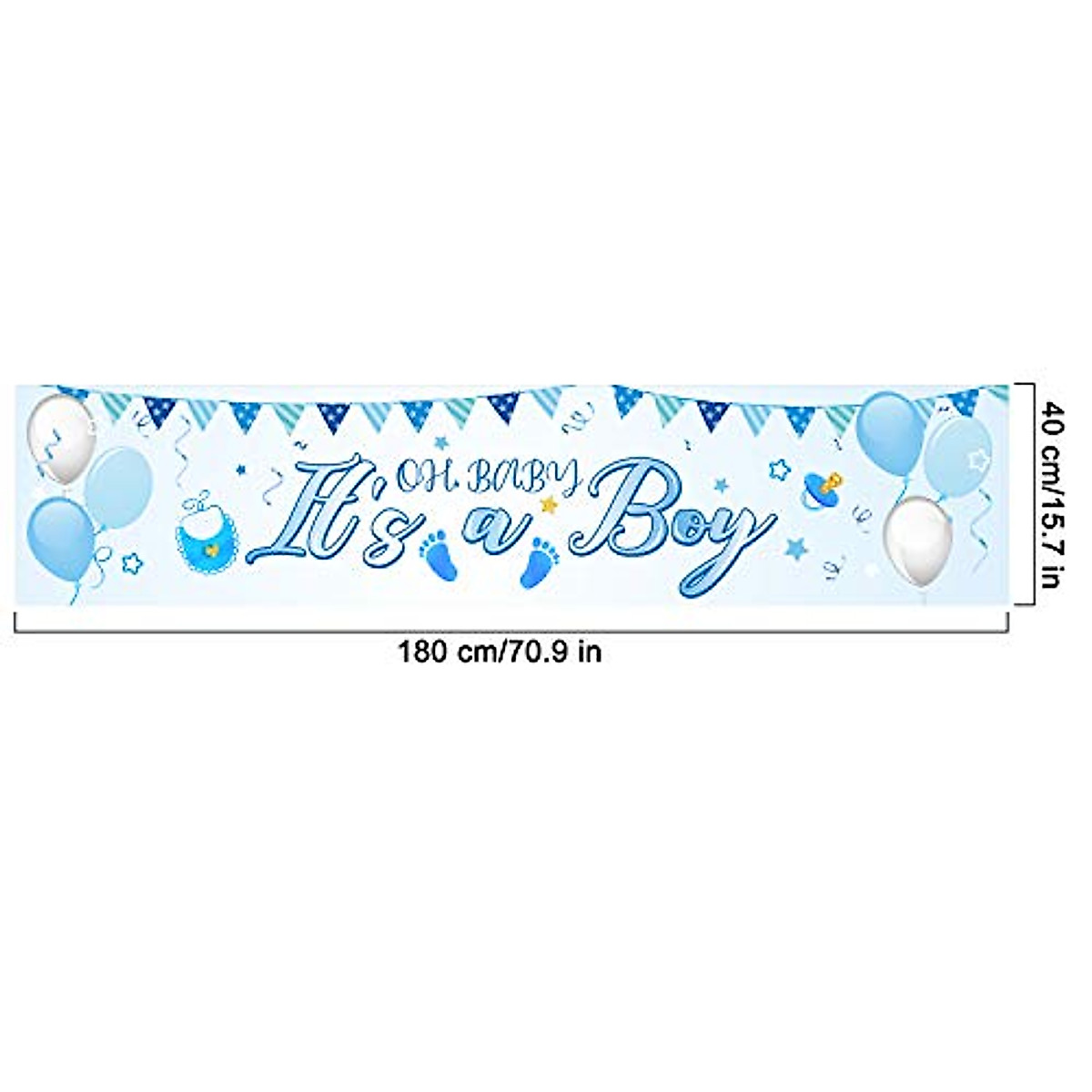 Baby Shower Decoration for Boy, Baby Shower Banner, Horizontal Large Blue Fabric It Is A Boy Sign Banner Backdrop Background Baby Shower Yard Sign Party Decoration Photo Booth for Boy, 71 x 15.7 Inch