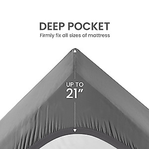 SLEEP ZONE Cooling Twin Mattress Topper for Single Bed, Premium Zoned Cool Mattress Pad Cover, Padded Mattress Protector Breathable Washable, Deep Pocket 8-21" (Grey, Twin, 39 x 75)