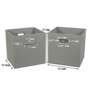 Household Essentials, Teafog 2 Pack Open Storage Bins with Dual Handles, 13 x 12 x 13