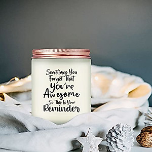 Volufia Sometimes You Forget That You're Awesome Candle - Inspirational Gifts for Women - Thank You Gifts for Coworker, Best Friends -Teacher Appreciation Gifts - Funny Cancer Gifts for Women