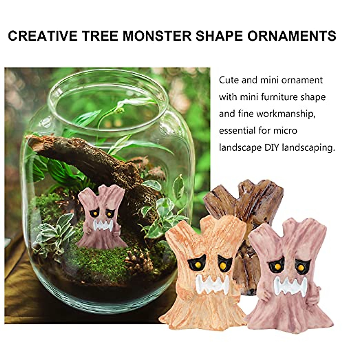 3pcs Haunted House Figurine Halloween Micro Landscape Decor Micro Landscape Ornaments Miniature Figurines Landscape Miniature Decor Mini Figurines in Bulk Cartoon Landscape Garden