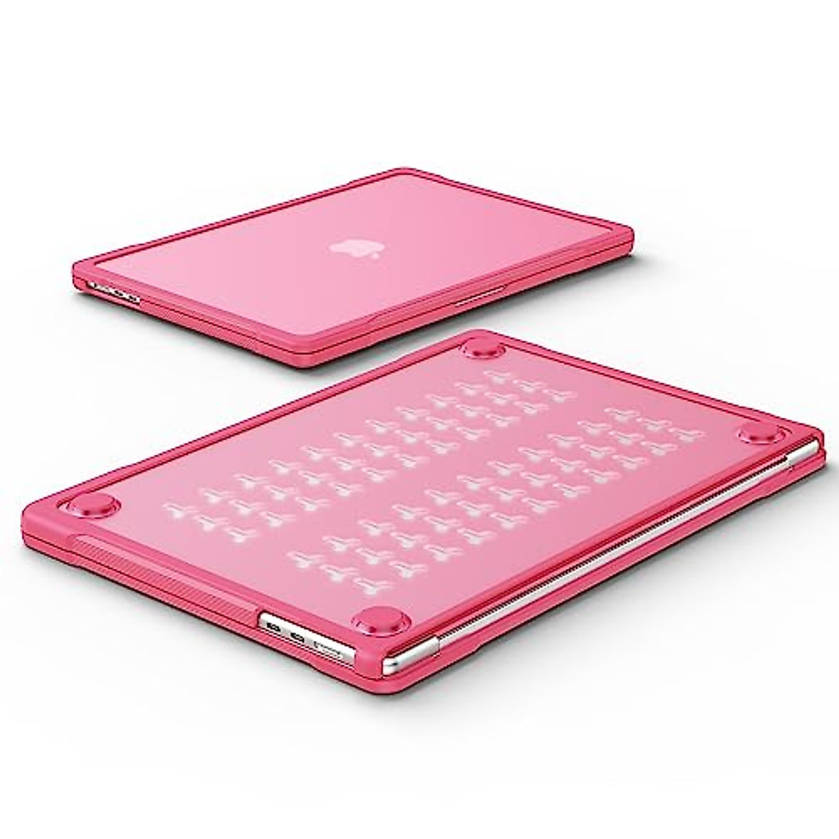 CAMPLALA Shockproof Case for M3 M2 MacBook Air 15 Inch Model A3114 A2941, Shockproof Hard Shell Case Stand & Keyboard Cover & Screen Protector & OTG Adapter & Webcam Cover, Rose