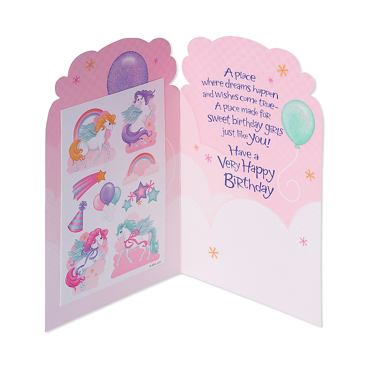 American Greetings Birthday Card for Girl (Pegasus with Stickers)