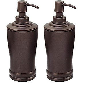 iDesign Metal Tall Liquid Soap Dispenser Pump, The Olivia Collection – 8 Oz., Bronze (Pack of 2)