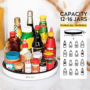Tamias Anti-Skid Lazy Susan Cabinet Organizer for Pantry Organization and Storage, 12 Inches – Refrigerator Organizer for Fridge, Countertop, Cupboard, Living Room Medicine Cabinet