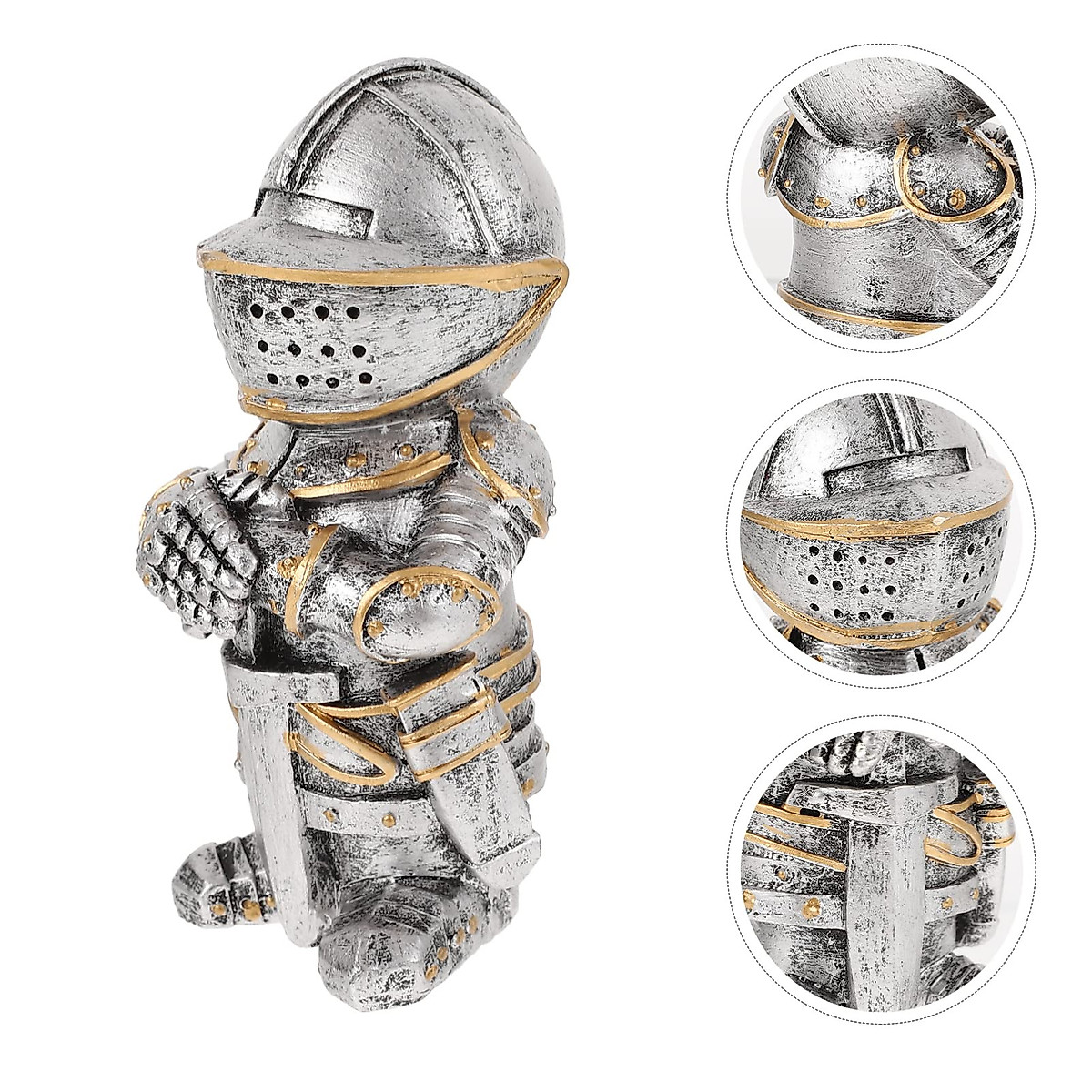 FOMIYES Knight Statue Medieval War Resin Crafts Axe Guard Dwarf Knight Desktop Mini Sculpture Decoration Mini Knight Sculpture Ornament for Home Office Bookshelf