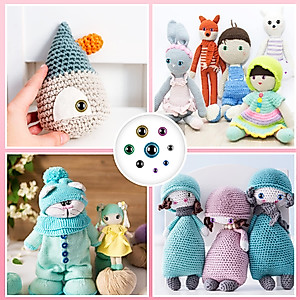 160pcs Large Safety Eyes for Amigurumi Glitter Eye for Stuffed Animals for DIY Dolls Puppets Bear Crafts Animals Amigurumi Making Supplies(Colorful A)