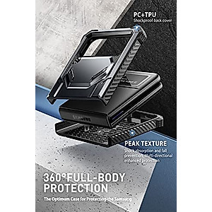 i-Blason Armorbox Series Case for Samsung Galaxy Z Flip 4 5G (2022), Full-Body Rugged Holster Case with Shock Reduction/Bumper (Black)