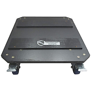 Harmony Audio Case HCWAD Dolly Road Gear Transport Plate with 3.5" Wheels & Brakes