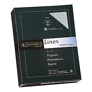 Southworth Linen Business Paper, 24 Lb., Letter Size, Gray, 500 Sheets (574C)
