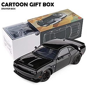 JACKIEKIM 1:32 Diecast Model Cars Alloy Toy car for Doodge Challenger Alloy Toy Vehicle, Toys for Kids,Adults,Metal Crafts for Boyfriend,Young Peoples Gift（Black）