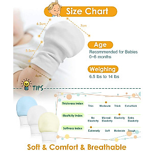 Newborn Baby Mittens Anti Scratch Baby Mittens No Scratch Mittens Baby Gloves for 0-6 Months Boys Girls(6 Pairs)