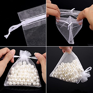 acDesign Jewelry Bags Drawstring 200Pcs Organza Bags 4x4.72 Wedding Favor Bags for Candy Jewelry Makeup Pouches(Golden)
