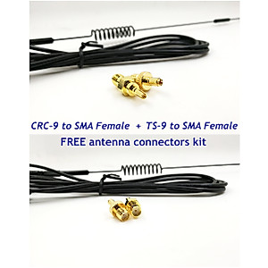 Universal Kit of 3G 4G LTE Dipole Antenna Wide Band 7dBi 698-2700Mhz Omni Directional GSM on Magnetic Base RG316 3ft/0.9m Low Loss Cable with SMA Female to TS-9 and CRC9 for any Devices as Verizon