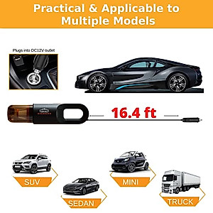 BAMBARATA Car Vacuum Cleaner - Optimized High Power, Handheld Vacuums 3 Gifted ATCH & Bag-12V, Auto Accessories Kit for Interior Detailing for Mom, Dad Aspiradora de Carro Black