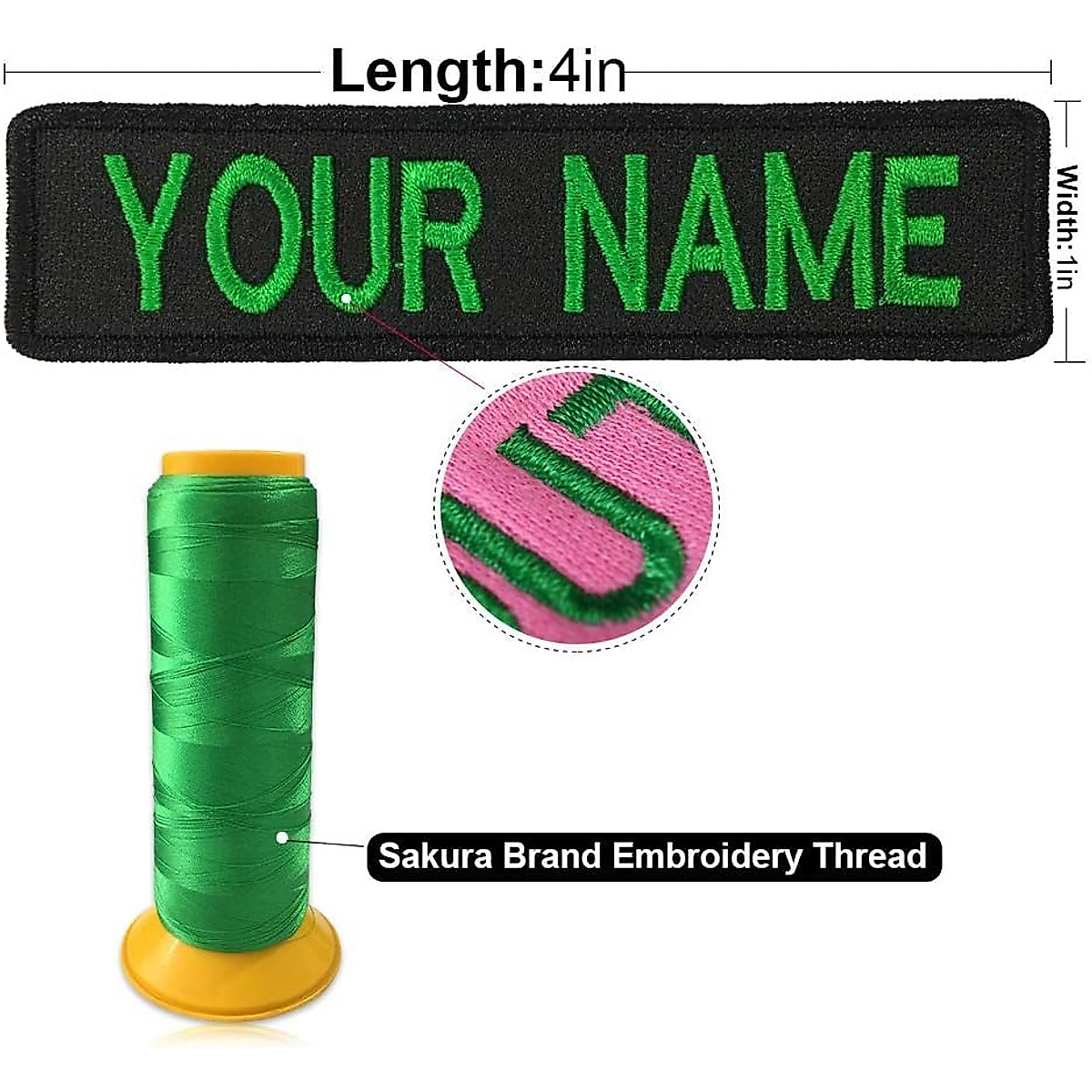 Custom Embroidered Name Patches,Personalized You Name Tag Hook and Loop,Iron On Police Patch for Tactical Vest,Jacket,Carrier,Hat/4'' x 1''/3''x1'', Black (Embroidery)