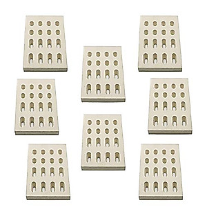 bbq777 8-Pack Ceramic Brick Flame Tamer, Grill Ceramic Briquettes Replacement Parts for Barbeques Galore Grand Turbo, Members Mark, Grand Turbo Grand Hall, Ceramic Radiant Heat Plate