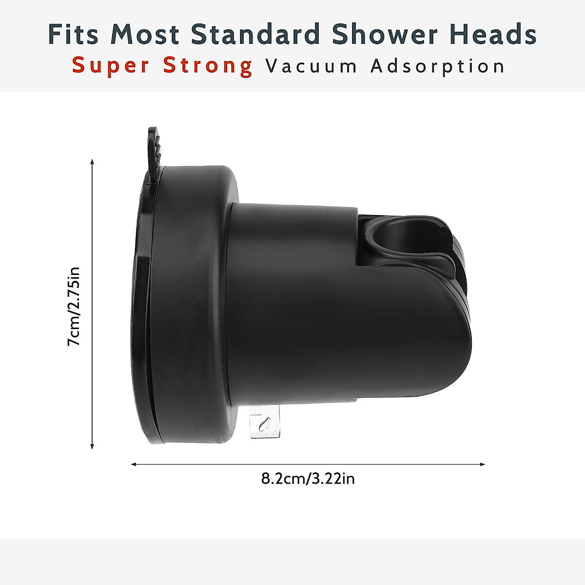 Shower Head Holder Removable Wall Mount Holder with Vacuum Suction Cup Height Adjustable Shower Wand Holder & Wall Mount ABS Plastic Suction Holder for Bathroom