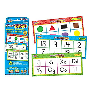 TREND ENTERPRISES, INC. Alphabet, Numbers, Colors & Shapes Wipe-Off Bingo (T-6601)