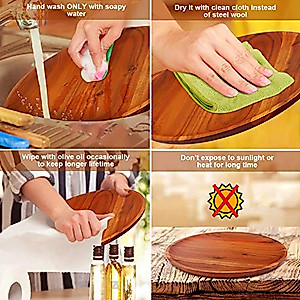 AIDEA Wood Dinnerware Set 12pcs Acacia Wood Tableware Set, Dishes Set for 4