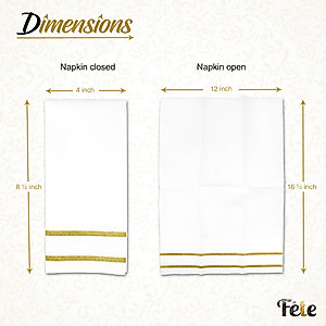 Paper Hand Towels for Bathroom, Linen-Feel Guest Towels, Formal Dinner, Anniversary, Napkins for Tables, Guestrooms, and Restrooms (Gold, 50 Count)