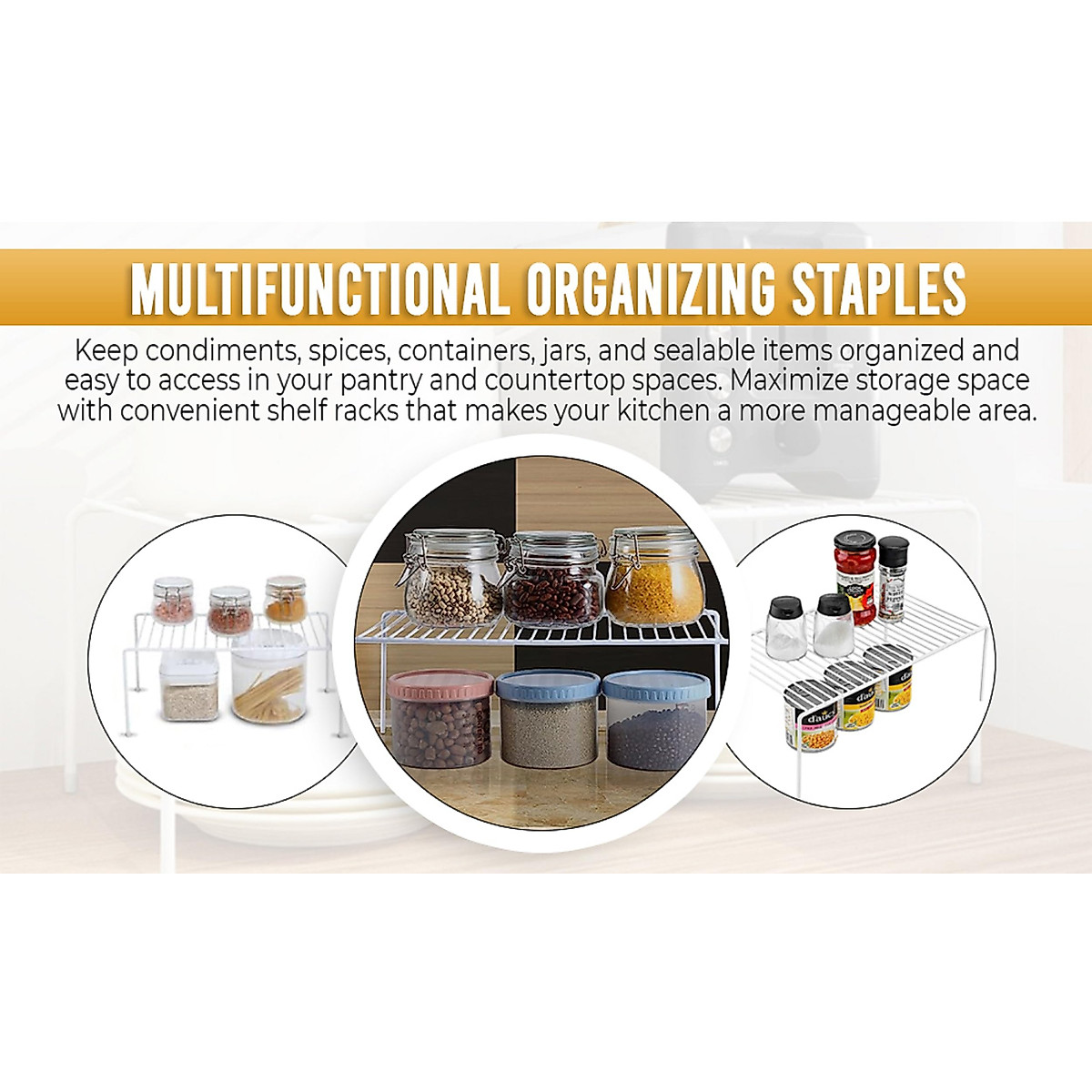 Ybm Home Wire Cabinet Helper Shelf Organizer, White 2554 (1, 12 in. L x 10 in. W x 5 in. H)