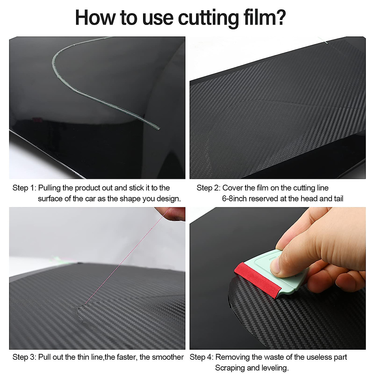 FOSHIO 50M (164FT) Knife Tape Finish Line Vinyl Wrap Tool for Cutting Paper Trim Car Wrapping Design Line Auto Graphic Decals Vinyl Wrap Kit