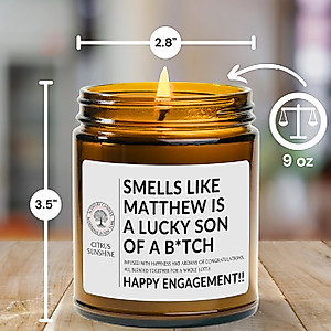 PERSONALIZED Engagement Gift For Couples, Happy Engagement Candle, 21 Scents To Choose, Gifts For Newly Engaged Couple, Custom Funny Engagement Gift For Her/Him, Bride To Be Gifts