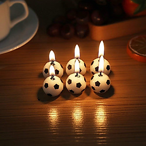 6Pcs Football Cake Candles Decoration Soccer Ball Birthday Party Supplies for Kids Toy Gifts Home Decoration