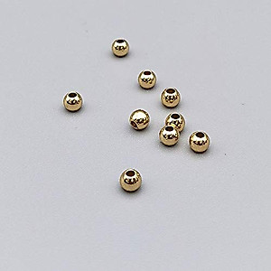 INSPIRELLE 120pcs 5mm Long-Lasting Pale Gold Plated Brass Rondelle Beads Round Metal Loose Connector Beads Metal Spacer Smooth Beads for DIY Bracelet Jewelry Making