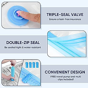 BALEINE Vacuum Storage Bag Space Saving Compression Sealer Bags for Moving, Hand Pump Included (Combo 12 Pack)