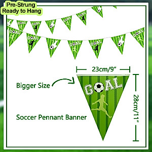 Homarkable Soccer Party Decorations, 91 Pcs Soccer Birthday Decorations Party Supplies with 24 Pcs Soccer Cake Toppers, Soccer Balloons, Tablecloth (84” x 55’) Happy Birthday Banner and Centerpiece