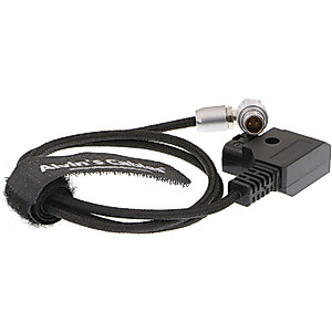 Alvin‘s Cables Teradek Power Cable D-tap to 2 Pin Cable Right Angle 2 Pin Male Braided Flexible Cable for SmallHD Teradek 60cm|23.6inches